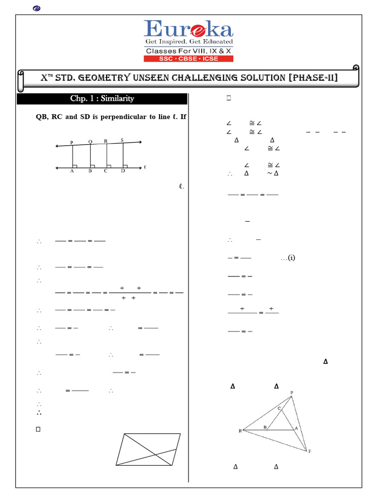 X - Geometry Unseen Challenging Solution Phase-II | PDF | Circle | Elementary Geometry