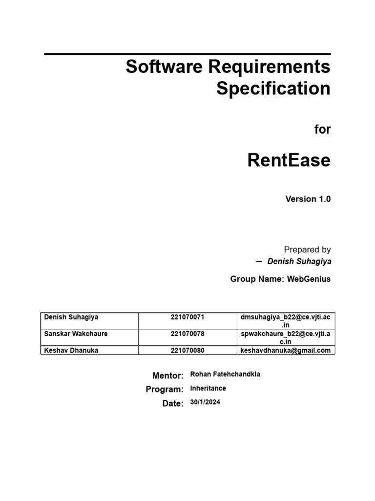 SRS-template | PDF | Web Application | Databases