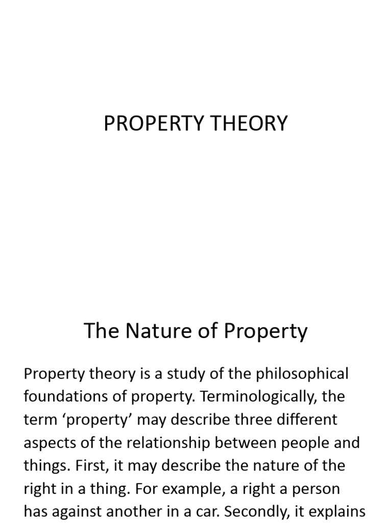 Property Theory | PDF | Property | Georg Wilhelm Friedrich Hegel