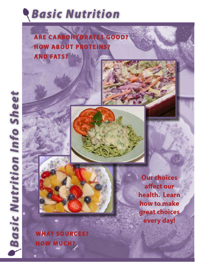 Informational Sheet 2 Basic Nutrition | PDF | Fat | Foods