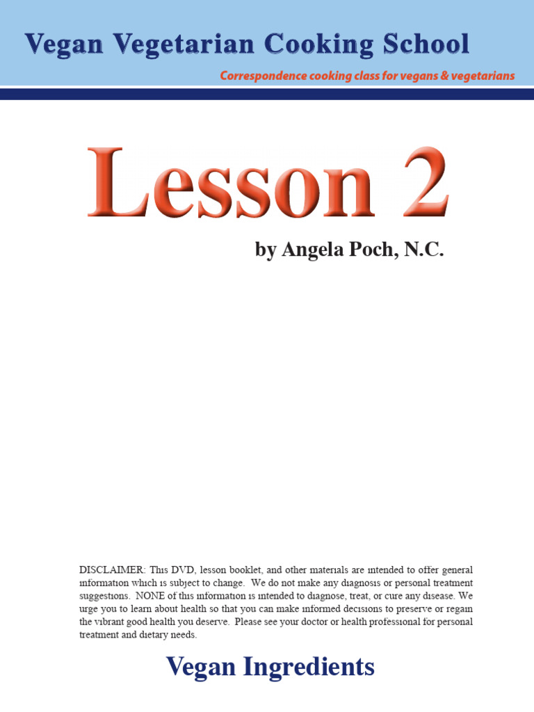 Lesson 2 Booklet With Recipes | PDF | Tofu | Flour