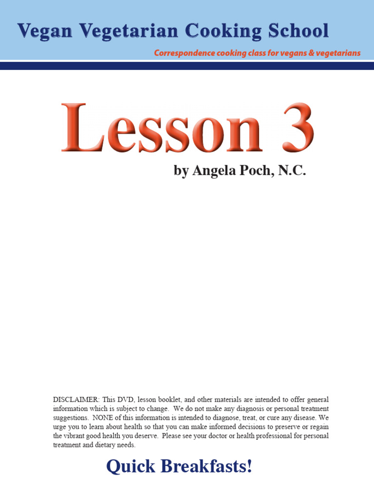 Lesson 3 Booklet With Recipes | PDF | Muffin | Flour