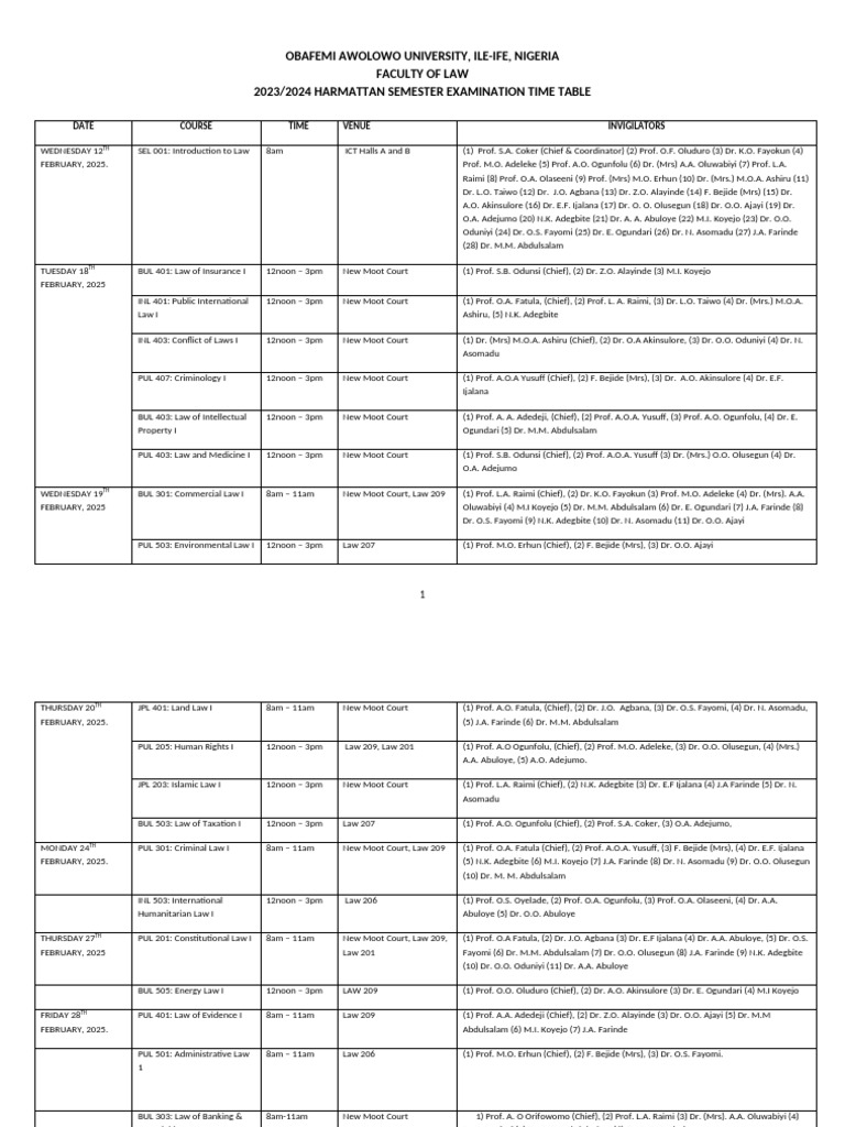Llb. Examination Time Table | PDF | Political Science | Applied Philosophy
