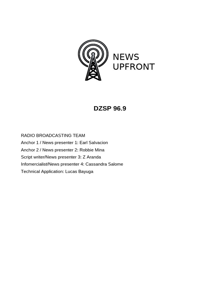 News Upfront - RB Script | PDF