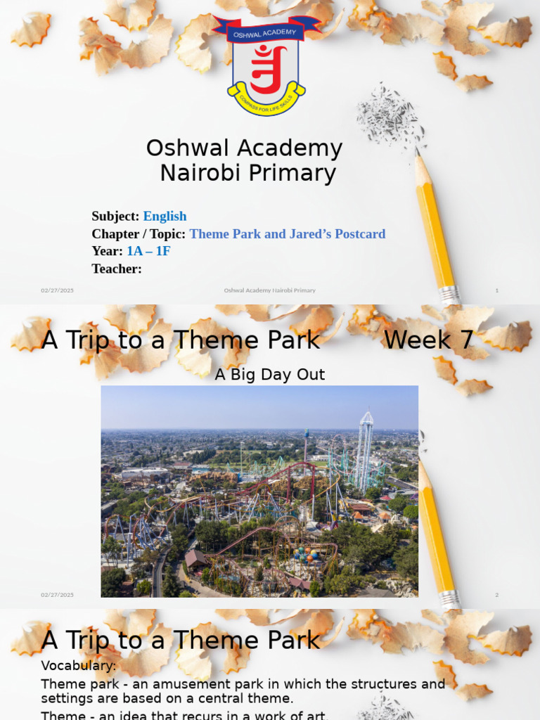 Week 7 & 8 English Theme Park Jared's Postcard Alice | PDF | Plural ...