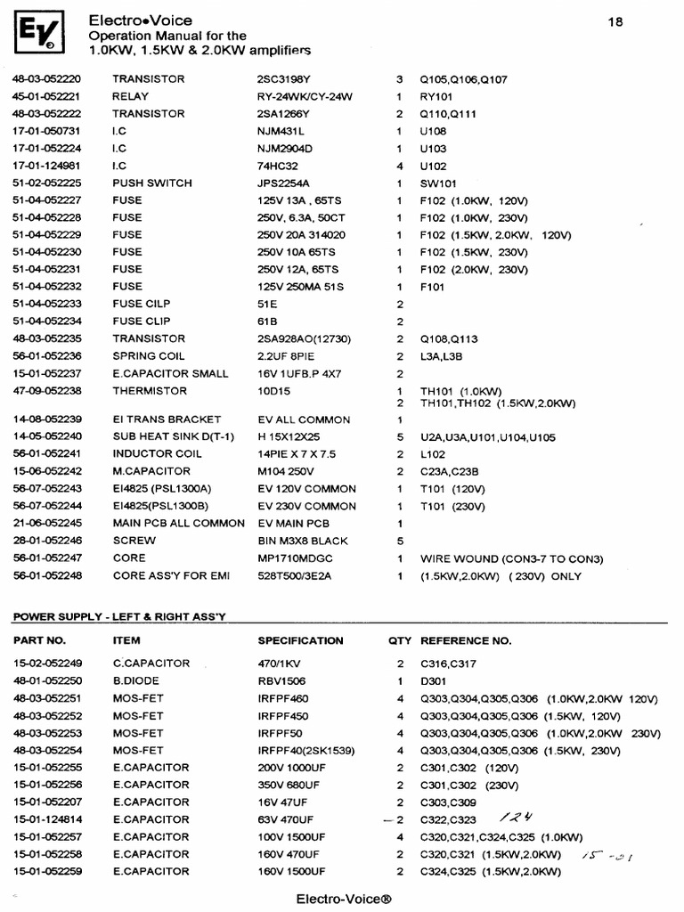 EVk Wseriesparts 0005 | PDF