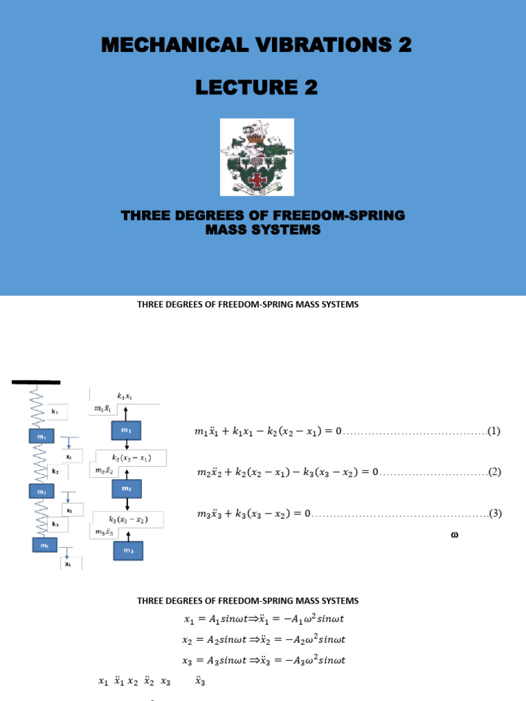 Mechanical Vibrations 2-Lecture 2 | PDF | Mathematical Analysis ...