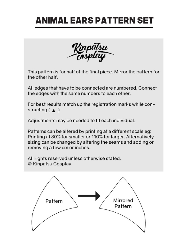 Animal Ear Patterns Bunny Fox Raccoon Cat Kinpatsu Cosplay-Xrbjzu | PDF