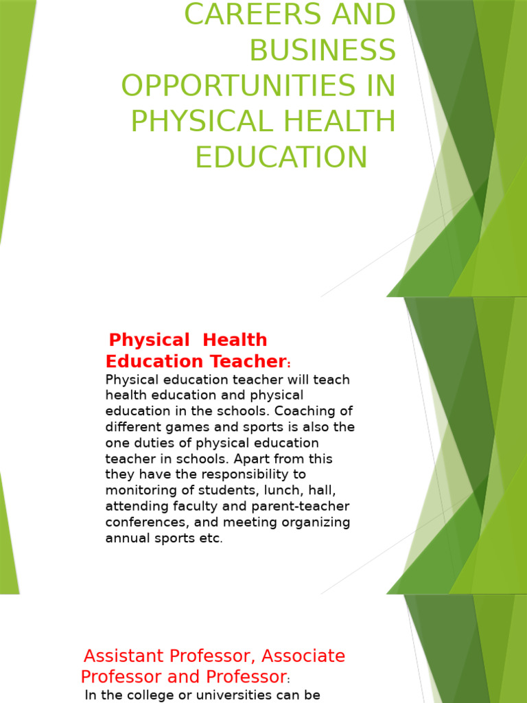 Careers in Physical Health Education | PDF