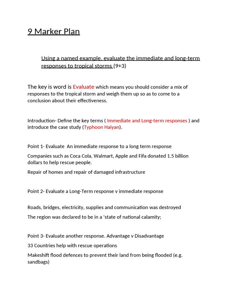 9 Marker Plan | PDF