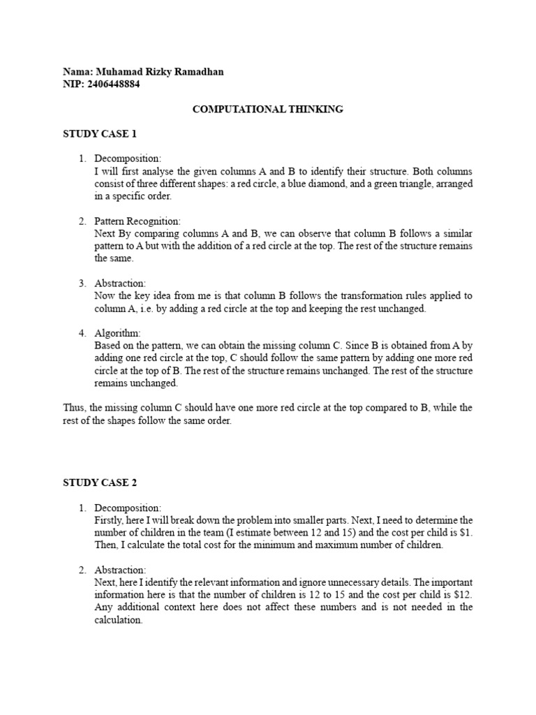 Group 4_ Computational Thinking 03_ Assignment 1_ Muhamad Rizky Ramadhan_ 2406448884 | PDF ...
