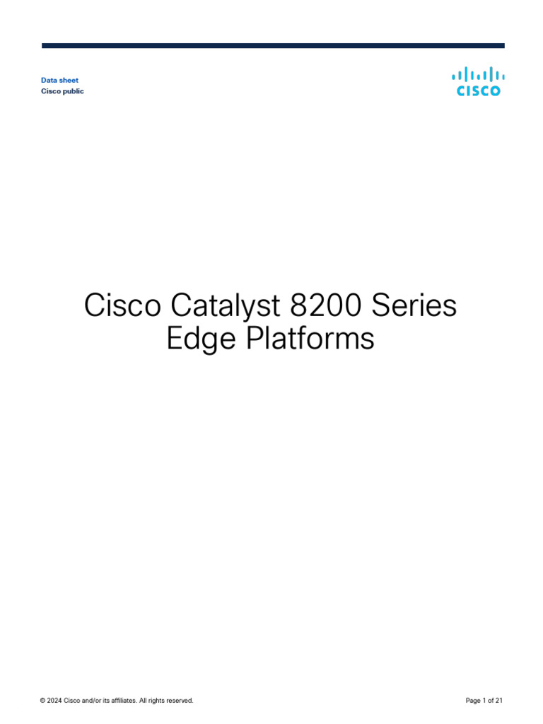 Cisco Catalyst 8200 Series Edge Platforms | PDF | Network Switch | Networking