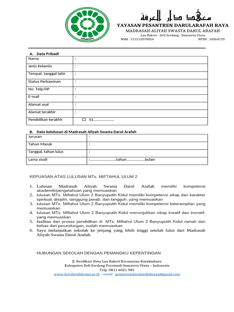 Angket Tracer Study | PDF