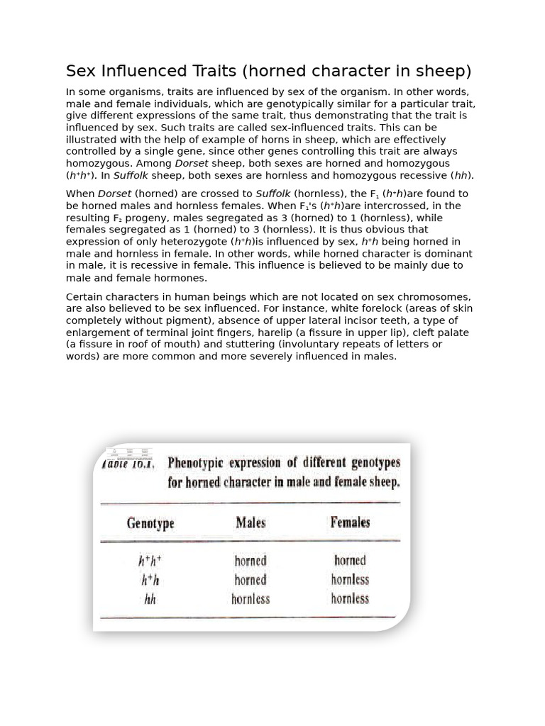 Sex Influence Traits Pdf