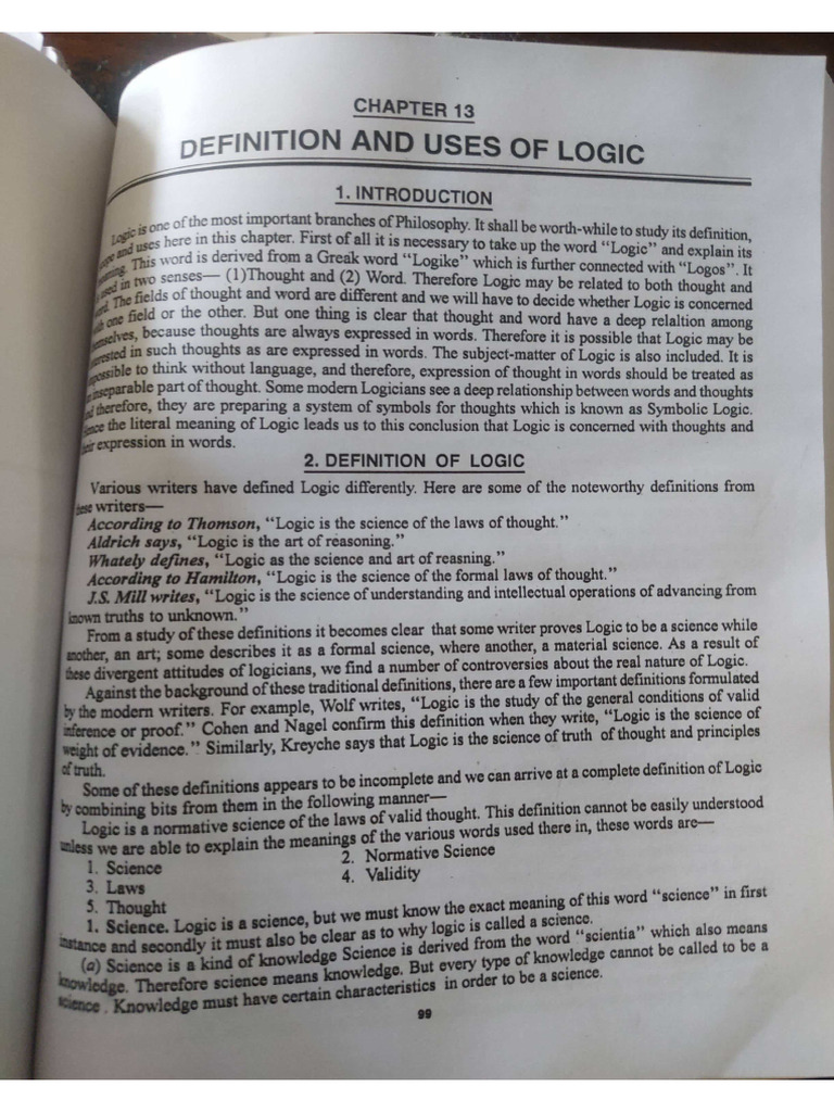 Chapter 1 Nature and Scope of Logic | PDF