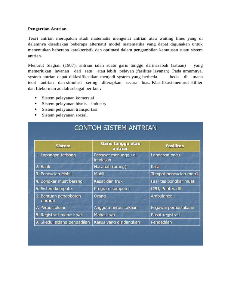 Pengertian Antrian | PDF