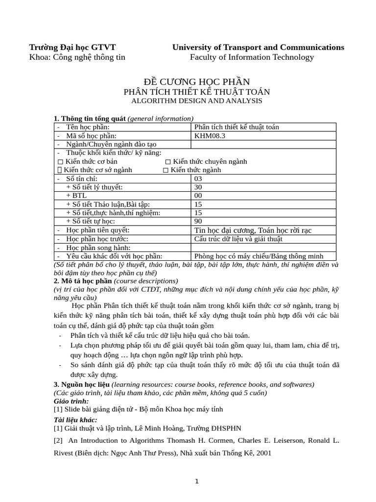 KHM08.3 Phan Tich Thiet Ke Thuat Toan CDIO | PDF