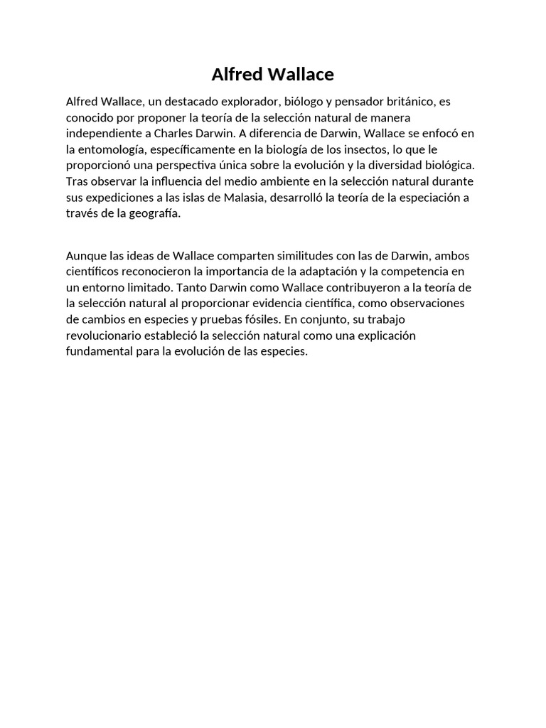 Alfred Wallace | PDF