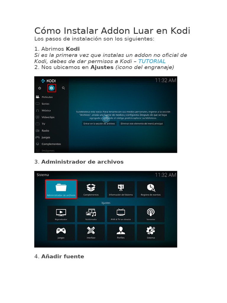 Cómo Instalar Addon Luar en Kodi | PDF
