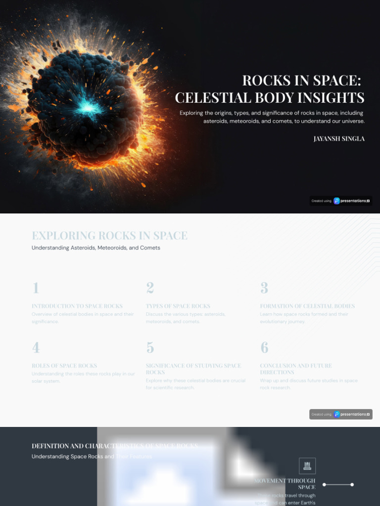 Rocks in Space - Understanding Celestial Bodies and Their Significance | PDF