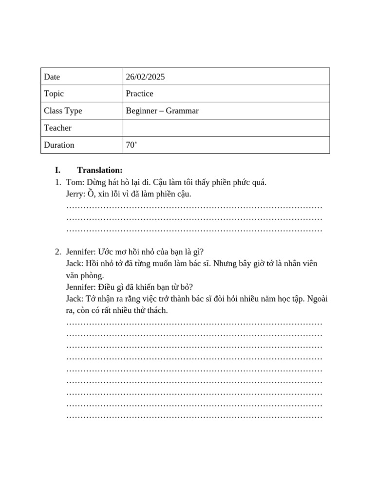 Grammar Practice 2 | PDF