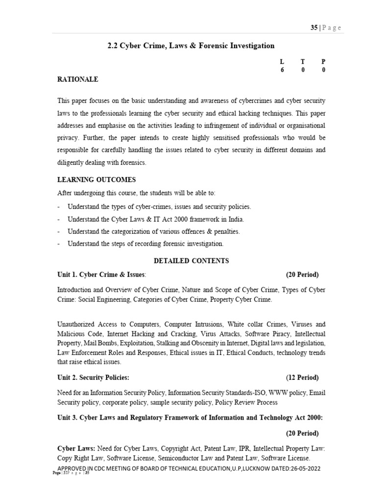 Cyber Crime, Laws & Forensic Investigation | PDF | Security | Computer ...