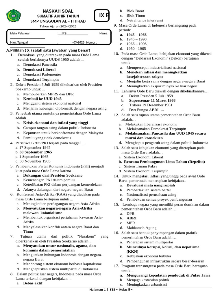 KELAS-9B IPS_SAT_ | PDF