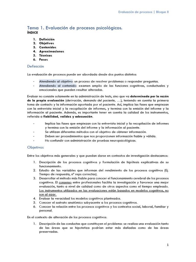 Procesos Psicológicos Elisa | PDF | Atención | Palabra