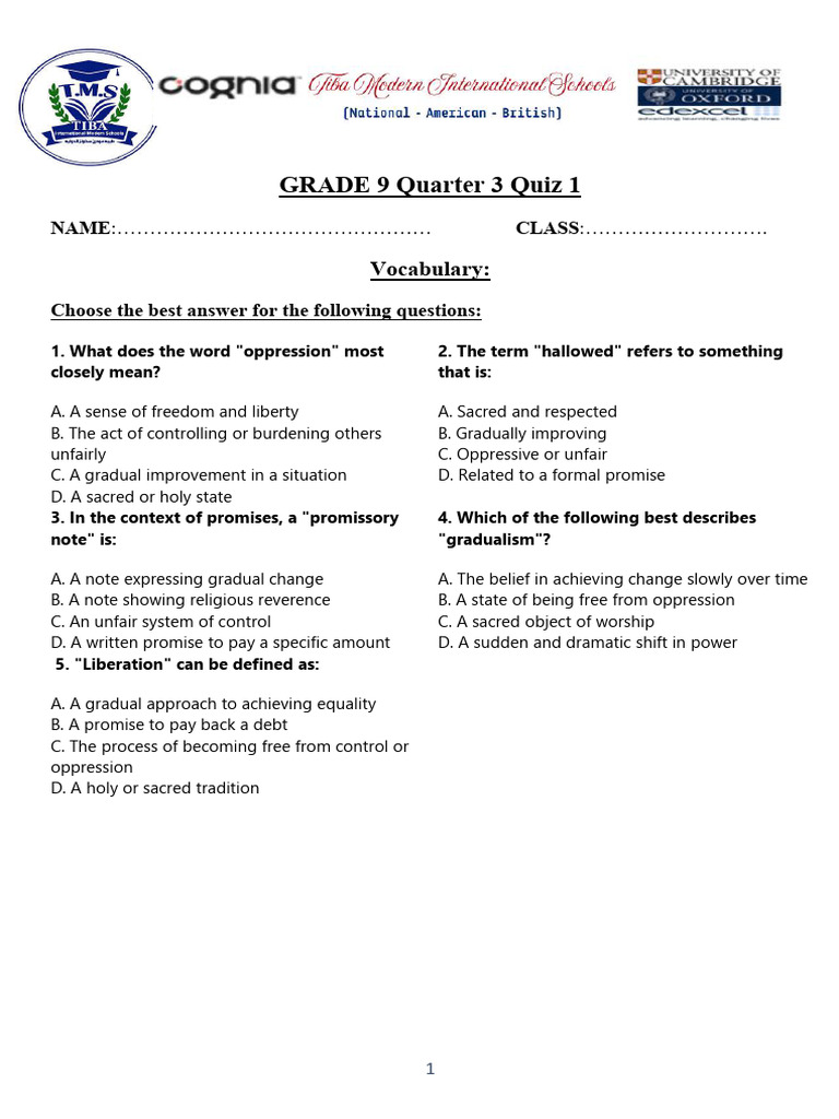 Quarter 3 Quiz 1 Grade 9 | PDF | Subject (Grammar) | Language Mechanics