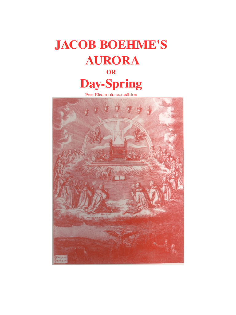 Jacob Boehme Aurora Electronic Text | PDF | Glory (Religion) | Jesus