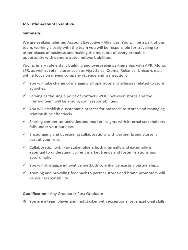 JD - Account Executive | PDF