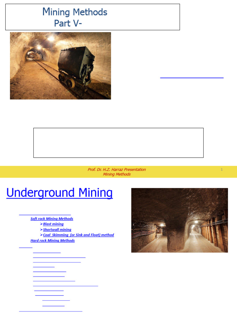 Stull Stoping and Room-Pillar Methods | PDF | Mining | Minerals