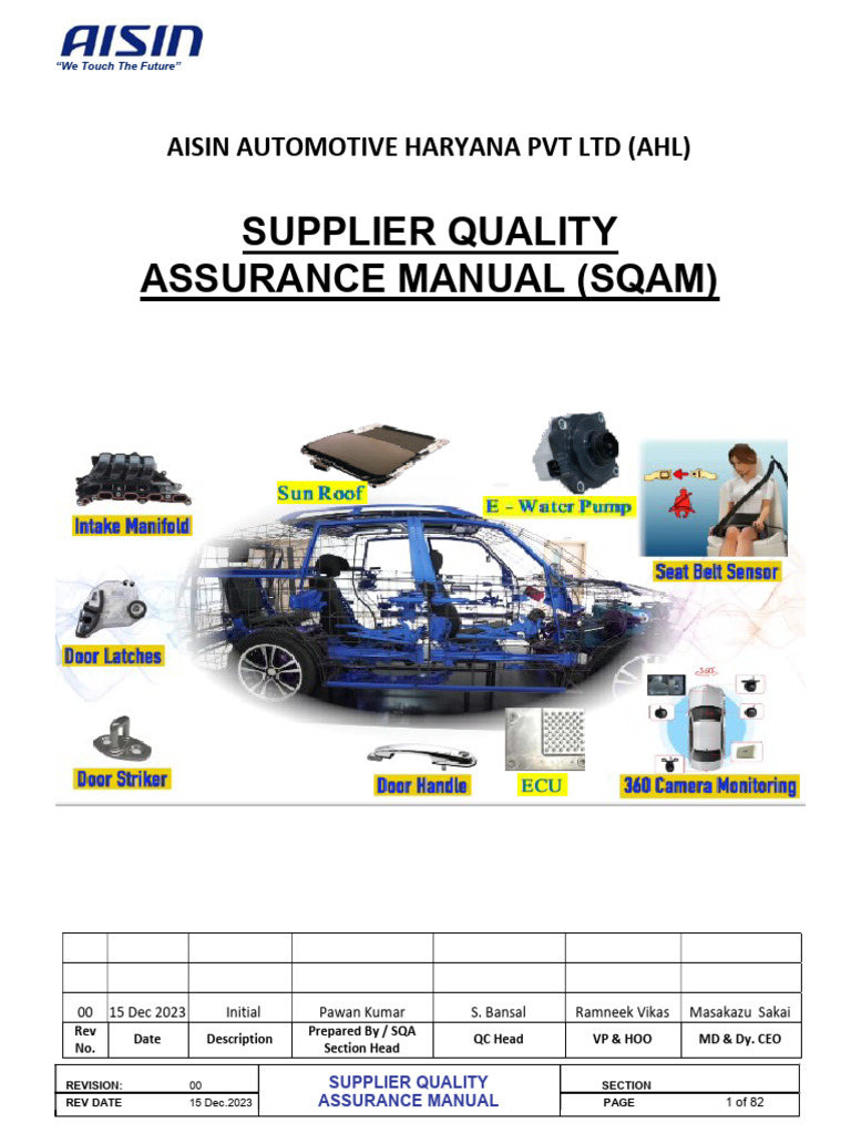 Aisin Automotive Haryana Quality Manual | PDF | Business | Production ...