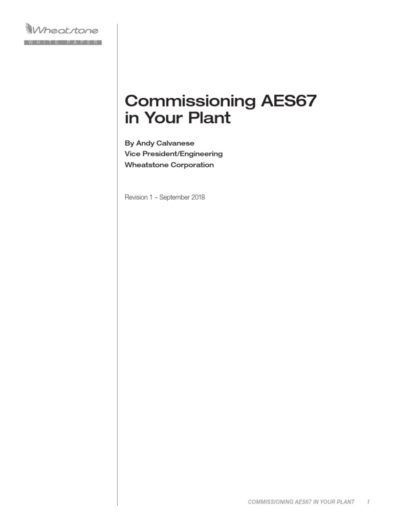 AES67 Commissioning Guide for Plants | PDF | Electronics | Computer ...