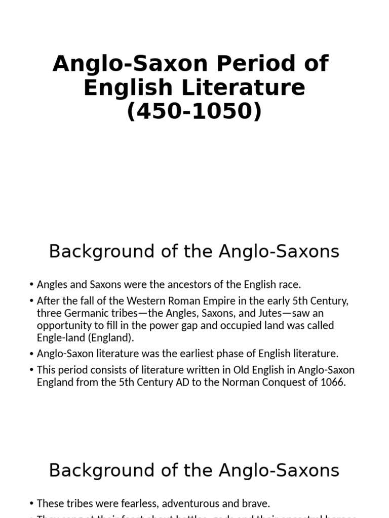Anglo Saxon Period | PDF | Anglo Saxons