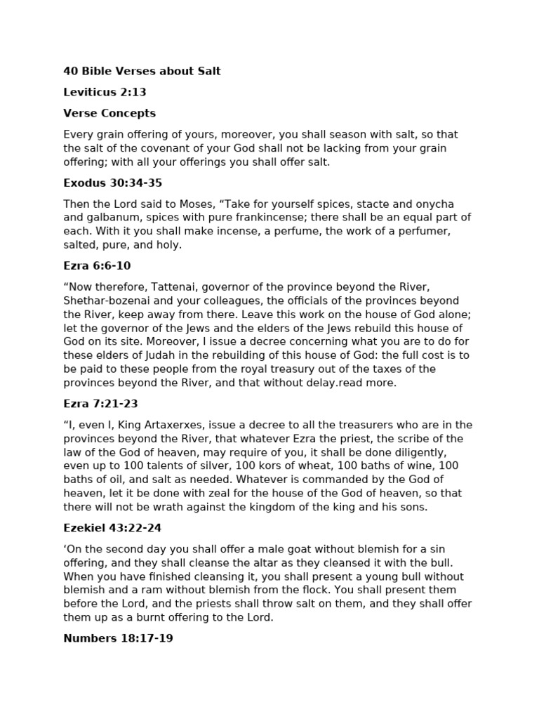 40 Bible Verses About Salt | PDF | Sodom And Gomorrah | Books Of Kings