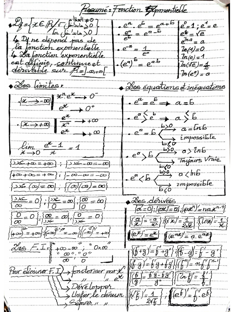 Résumé exponentielle | PDF