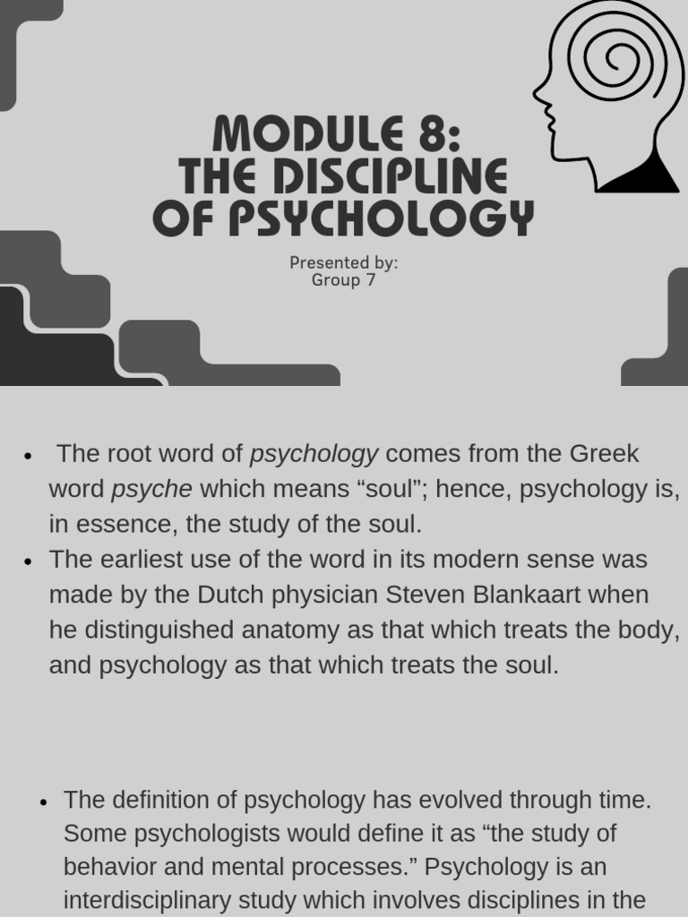 Module 8 The Discipline of Psychology | PDF | Psychology | Soul