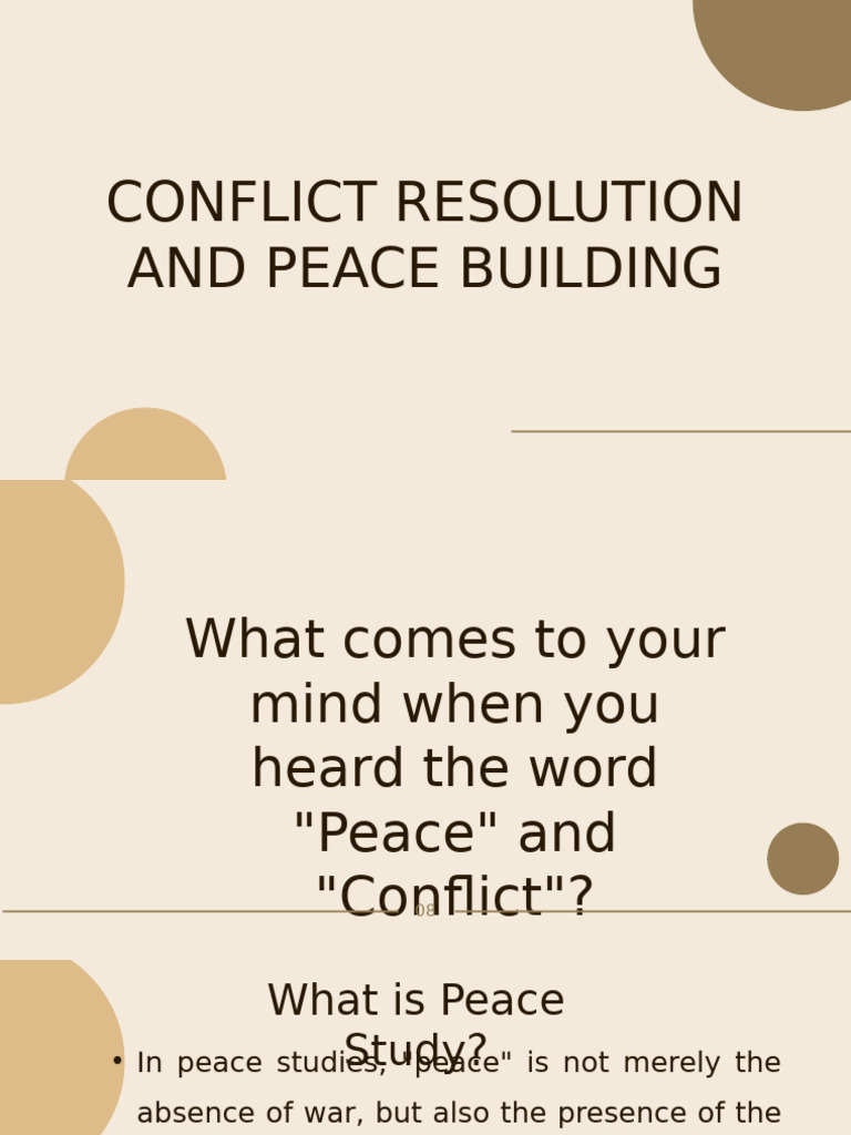 Conflict Resolution and Peace Studies Guide | PDF | Mediation | Peace