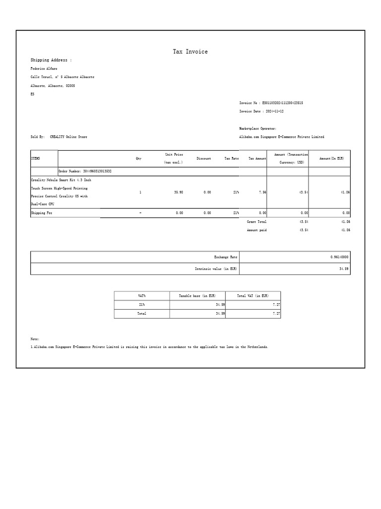 Nebula Kit | PDF | Invoice | Value Added Tax
