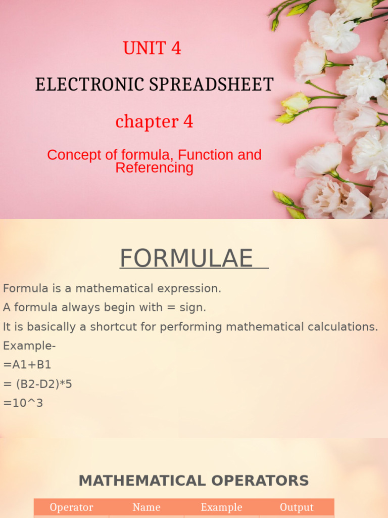 Chapter4 Concept of Formula, Function and referencing-PRIYA GUPTA | PDF ...