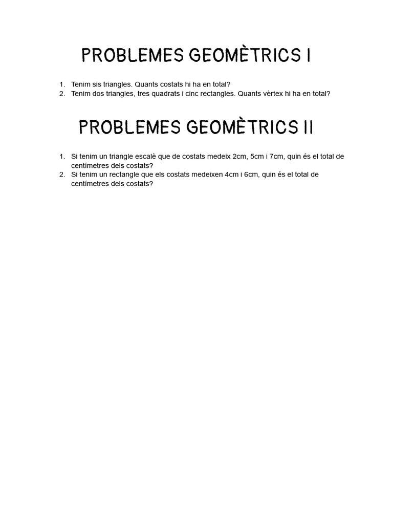 Problemes Geomètrics I & Ii | PDF