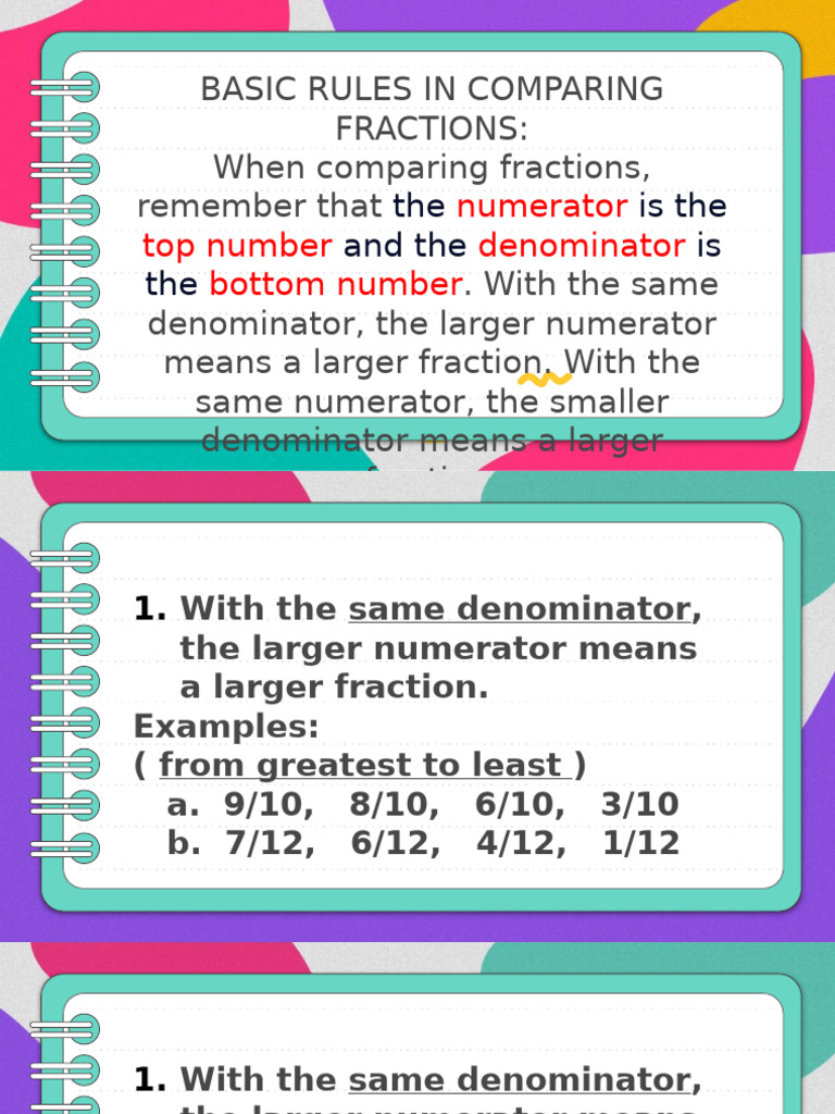 Comparing Fractions | PDF