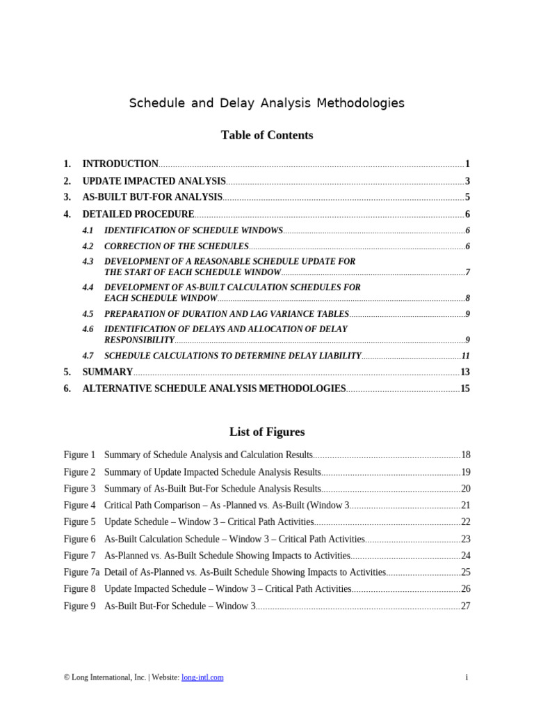 Schedule Delay Analysis Techniques | PDF