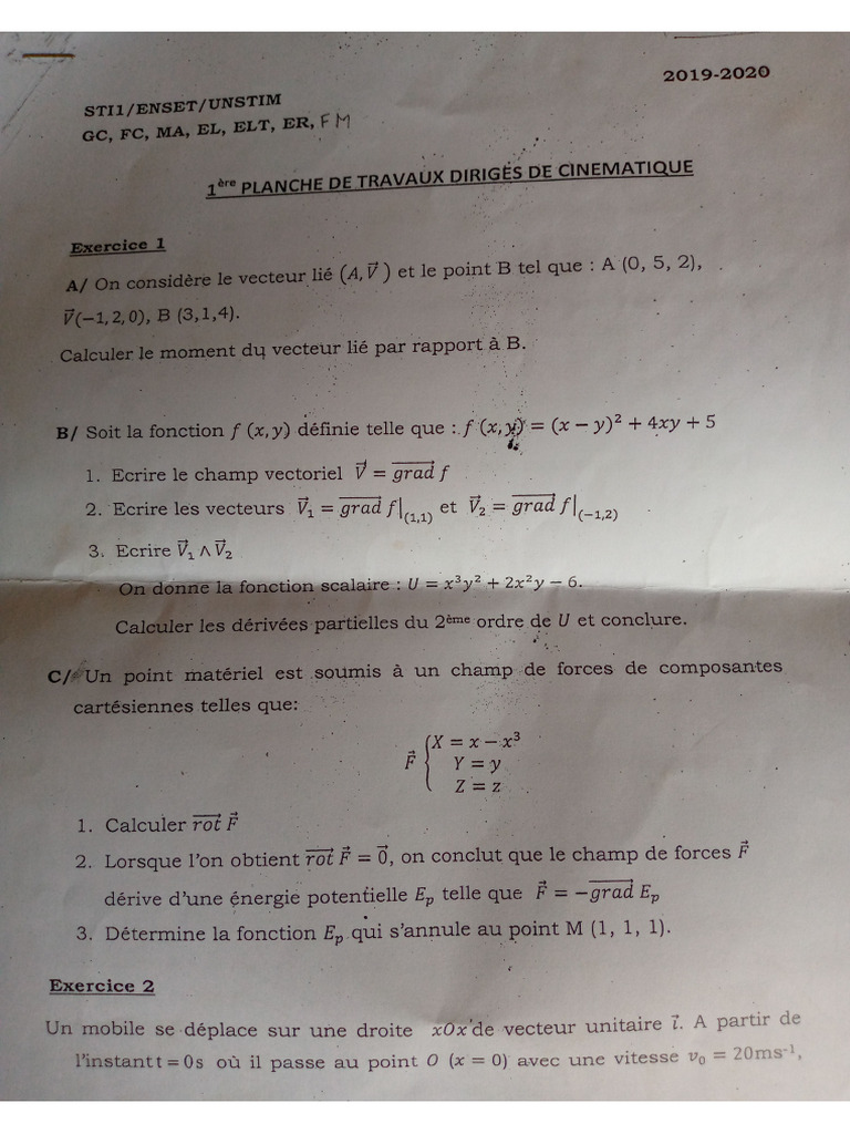 Devoir CDY 2019 2020-1 | PDF