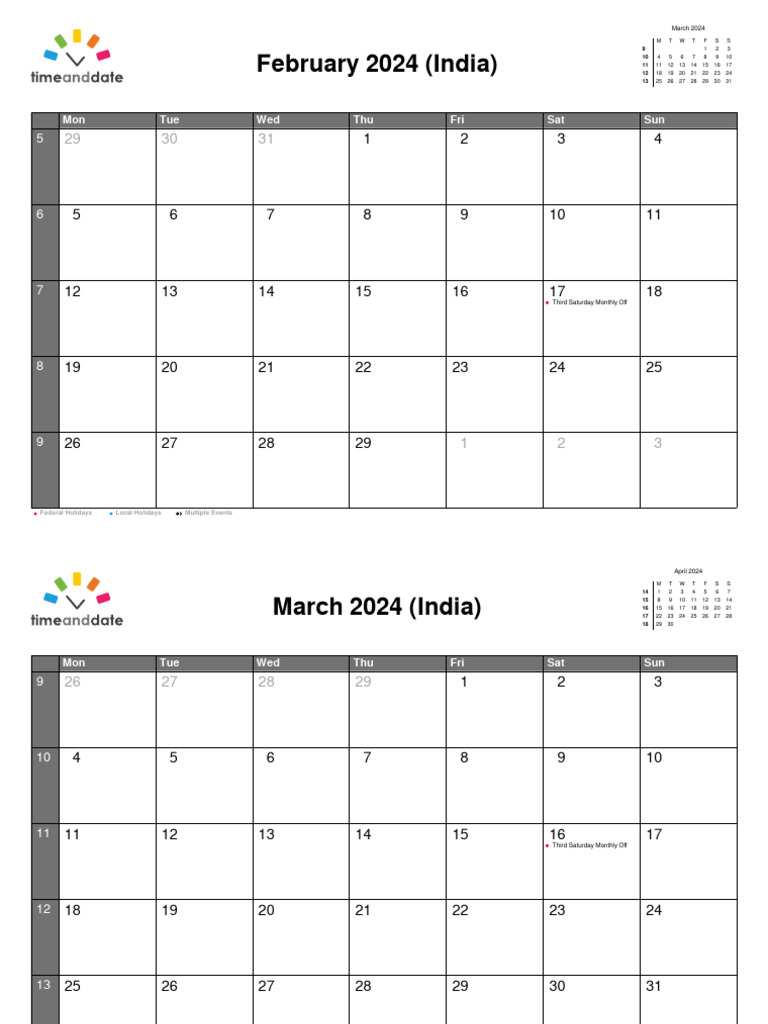 Calander February 2024 - January 2025 | PDF