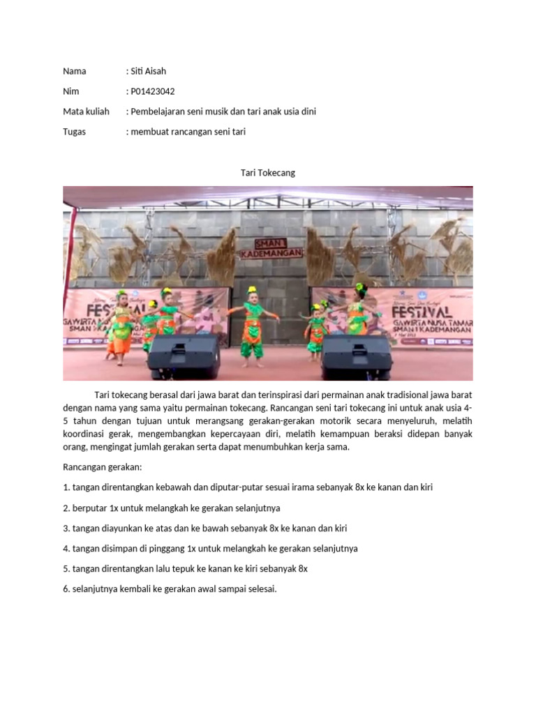Rancangan Seni Tari-siti Aisah-p01423042 | PDF