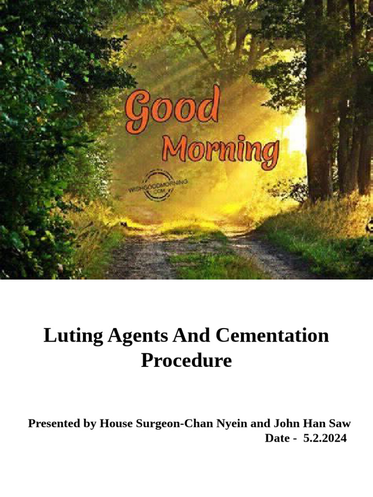Luting Agents and Cementation Procedure | PDF | Dental Material | Materials