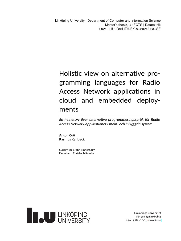 FULLTEXT01 | PDF | Thread (Computing) | Process (Computing)