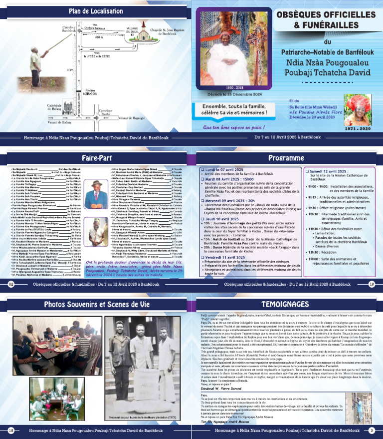 Faire-Part Et Programme Obsèque Et Funerailles Ndia Nzàa Pou - OK | PDF